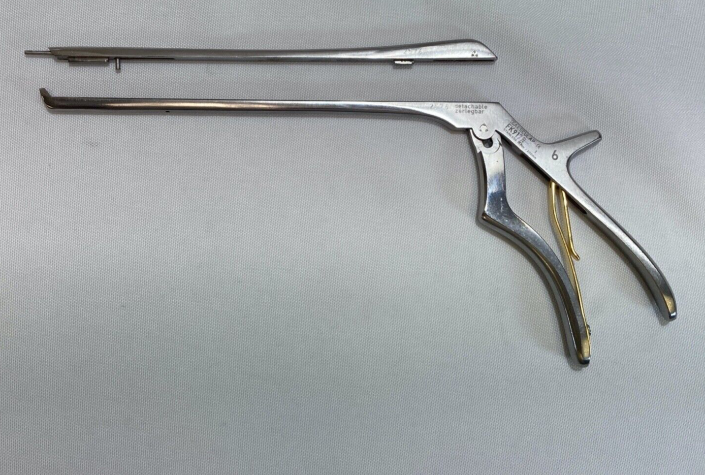 Aesculap FK917R 6mm x 40° Up x 8" Detachable Kerrison Bone Punch w ...