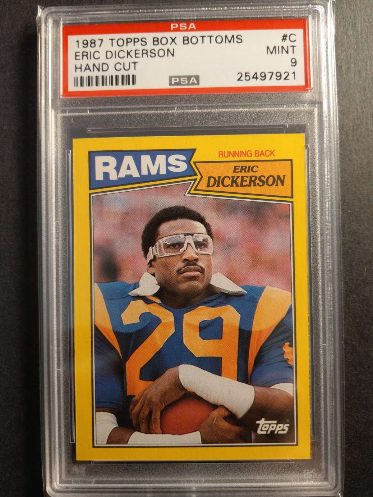 1987 TOPPS ERIC DICKERSON #C Box Bottom PSA 9 MINT POP 2 NO GEM MINT 10 ...