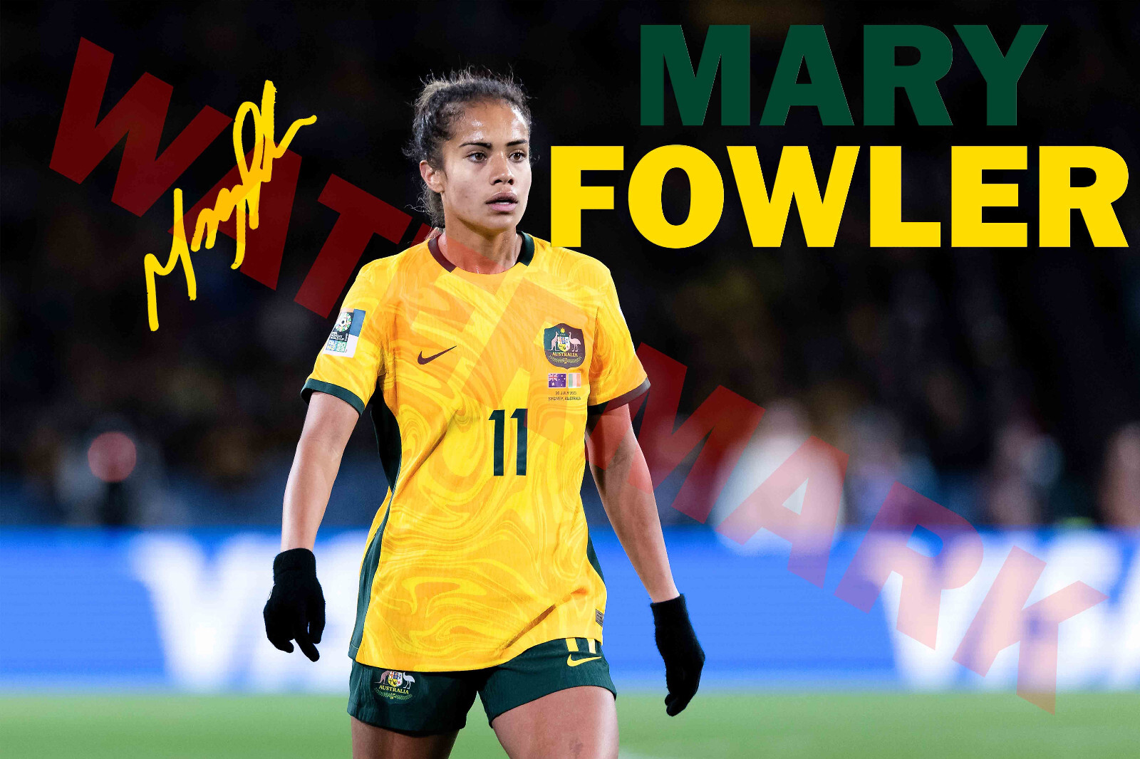 Mary Fowler Matildas World Cup large signed 12x18 inch photograph ...