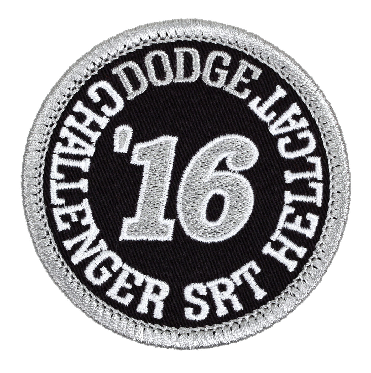 2016 Dodge Challenger SRT Hellcat Embroidered Patch Black/Silver Iron ...