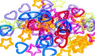 144 HEARTS & STARS INTERLOCKING LINKS BIRD PARROT TOY PARTS KIDS TOY ...