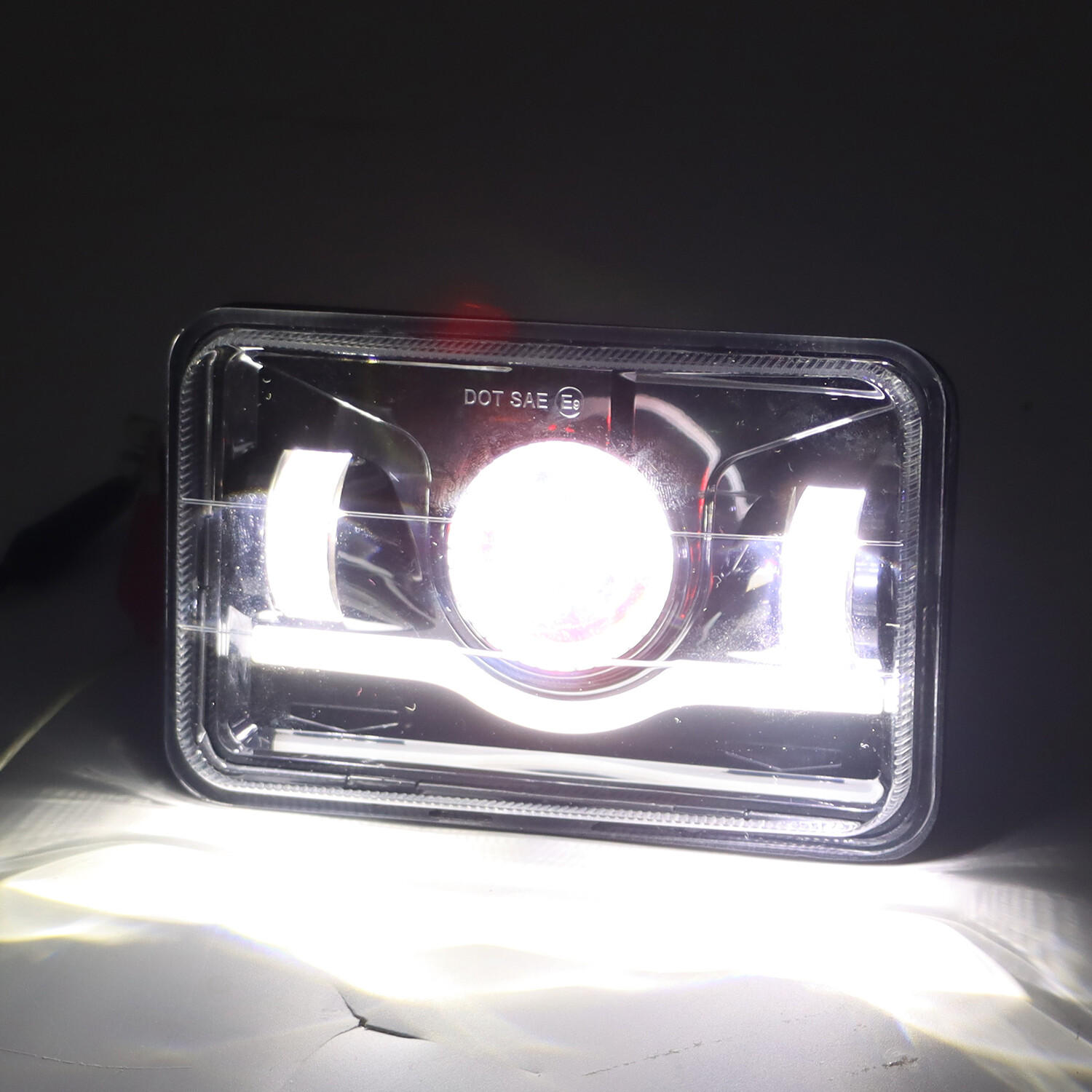 4set 4x6" LED Headlights DRL Hi/Lo Beam DRL For Chevy C10 Pickup truck ...