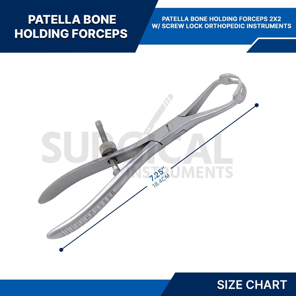 Patella Bone Holding Forceps With Screw Lock Orthopedic 7.25" German ...