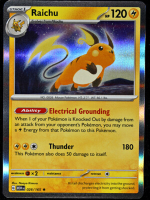 Pokemon TCG - Scarlet & Violet 151 - Raichu - 026/165 - Rare - Holo NM ...