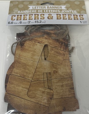 Cheers and Beers Letter Banner 6" x 6.7' Paper Adult Birthday Party ...