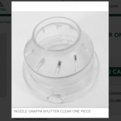 NOZZLE GRAPPA SPLITTER CLEAR ONE PIECE # 620715845 | eBay