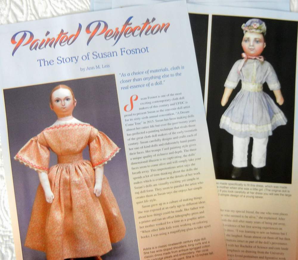Hand Painted Cloth Rag Folk Dolls of Susan Fosnot - 9p History Article ...