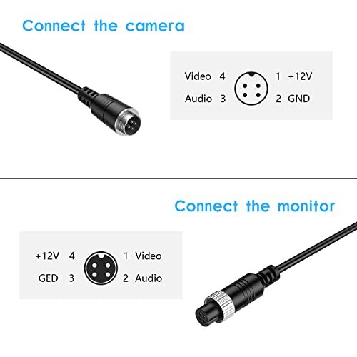 65FT 20M Car Video Extension Cable 4Pin Aviation for CCTV Rearview ...