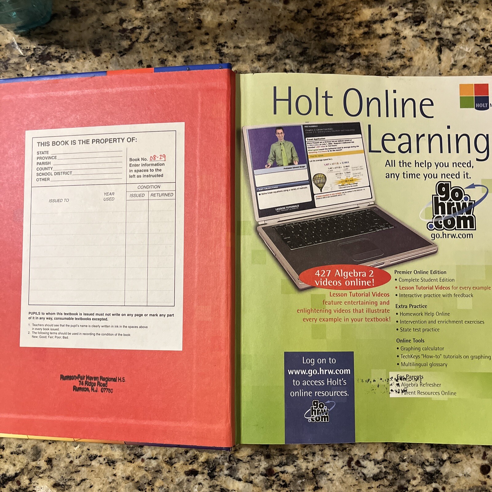 Holt Algebra 2 by Rinehart and Winston Holt Staff and Edward B. Burger ...