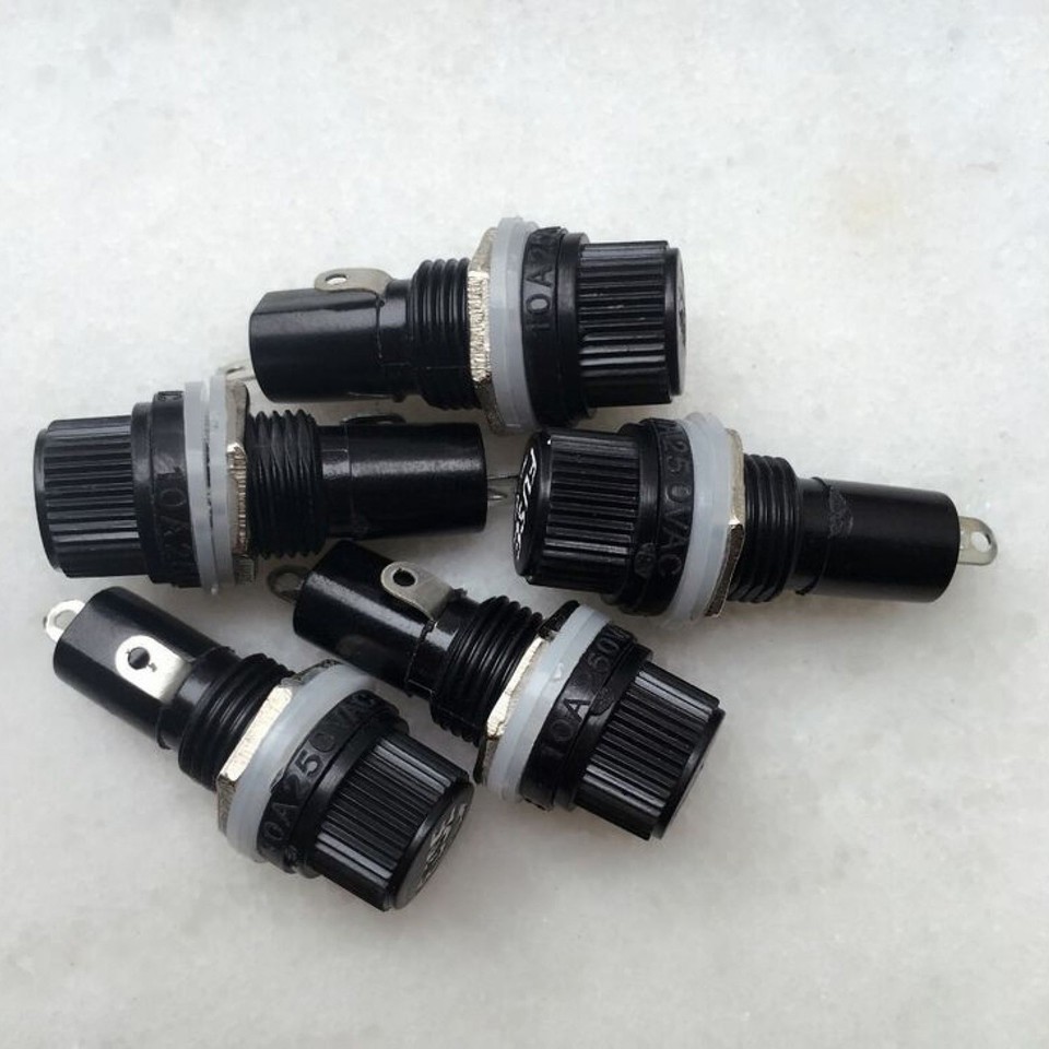 10* Glass Fuse Holders Insurance Tube Socket Holder For Car Auto Mobike ...