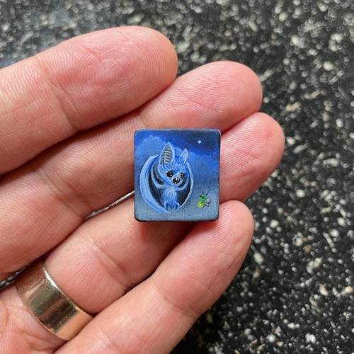Blue Bat Miniature Oil Painting Original Scrabble Tile | eBay