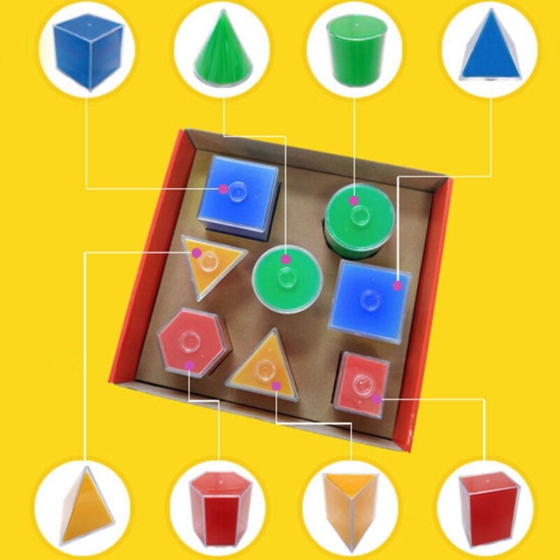 8pcs Geometric Model Disassemble Cube Cylinder Cone Toy Math Resources ...