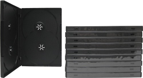 (10) Dv4r14bk Black Quad 4 DVD 4dvd Cases Boxes Overlap 14mm Slim Wrap ...