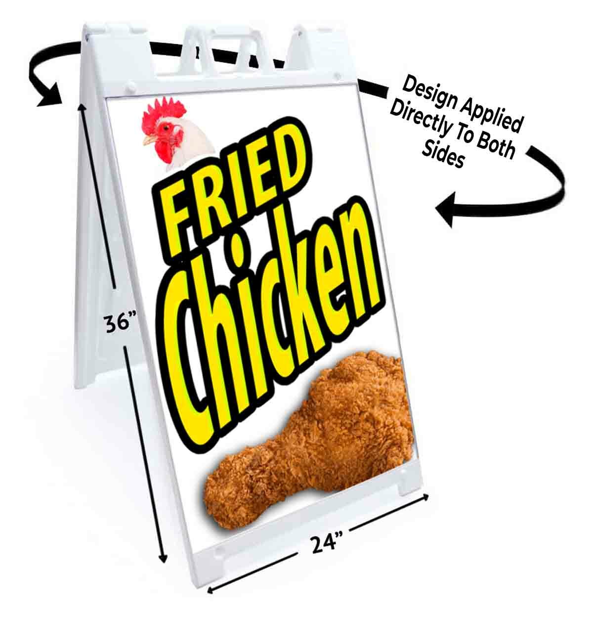 FRIED CHICKEN Signicade 24x36 Aframe Sidewalk Sign Banner Decal FOOD | eBay