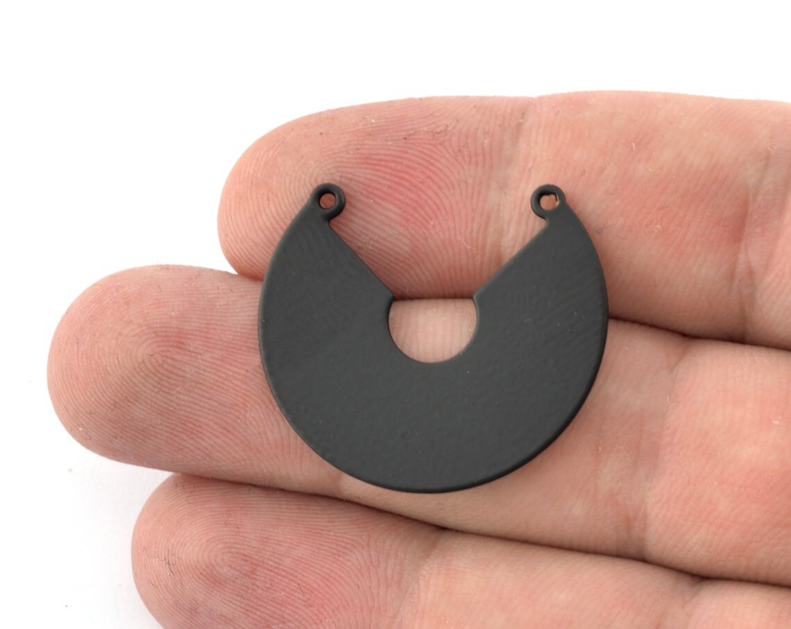 Geometric Circular Sector 2 Loop Connector Charms Tag Raw Brass 31x27mm ...