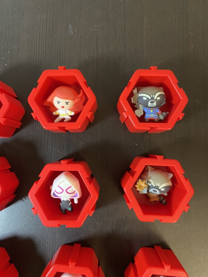 Marvel Nano Pods Lot Of 9 Spider Man Thor Venom Groot Rocket Gwen ...