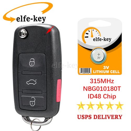 4 Buttons Remote Flip Car Key Fob for VW Beetle Passat 2012 2013 2014 ...