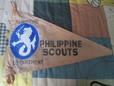WWII USA PHILIPPINE DEPARTMENT SCOUTS BATAAN LUZON PI PENNET FLAG | eBay