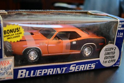 1:24-Classic Metal Blueprint 10104 1971 Plymouth Hemi Cuda-Vitamin C ...