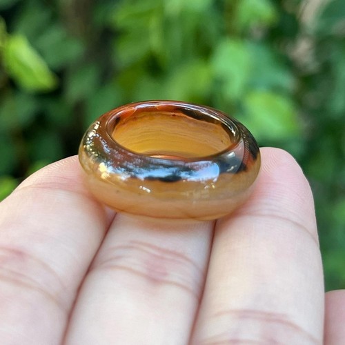 Size 6.5 natural banded agate ring | eBay UK