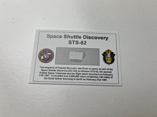 Space Shuttle Discovery STS-82 Flown Payload Bay Liner Card | eBay