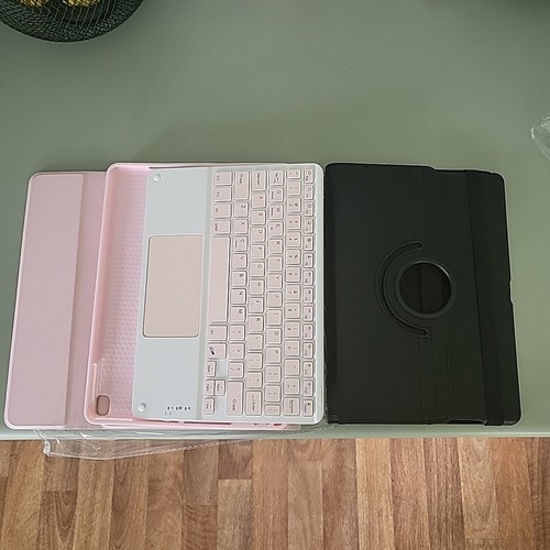 Ipad 7th 8th 9th Gen Baby Pink Case With Keyboard & Black Rotatable ...