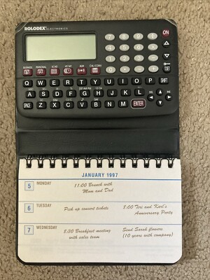 Rolodex Pocket Planner Electronic New RFPP-12 Organizer 1200 items 1997 ...