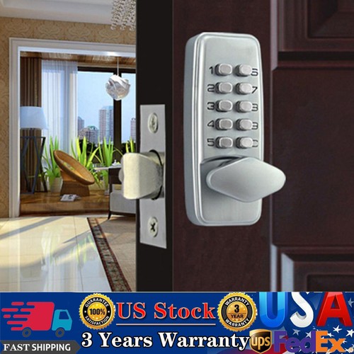 Mechanical Door Lock Keyless Knob Keypad Digital Code Password Entry ...