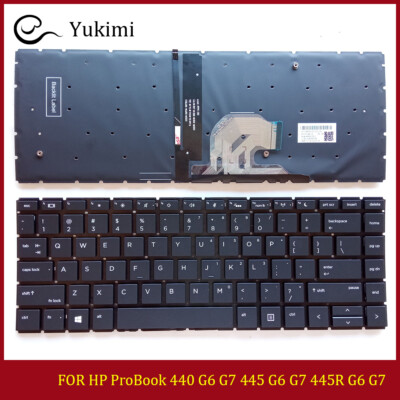 FOR HP ProBook 440 G6 G7 445 G6 G7 445R G6 G7 Black English Backlight ...