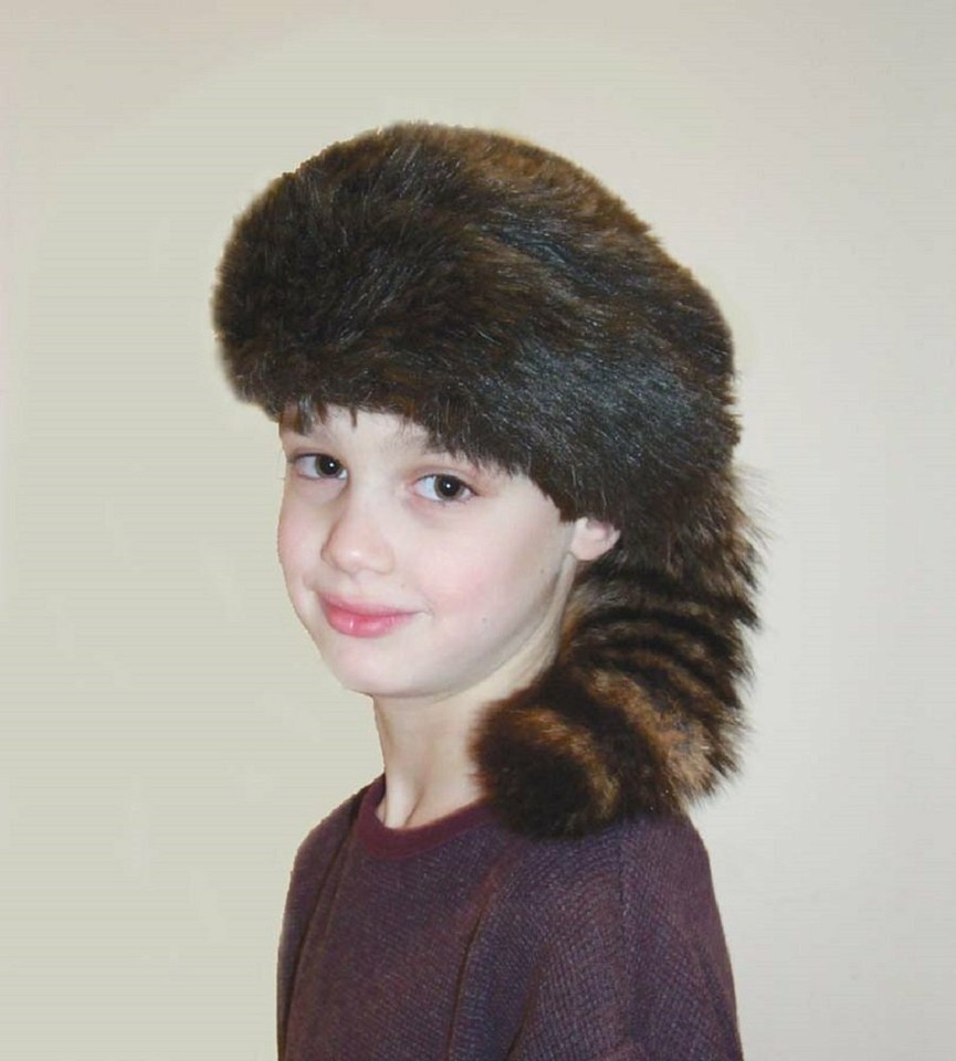COONSKIN CAP Real Tail Adult Youth Raccoon Coon Hat Davy Crocket Daniel ...