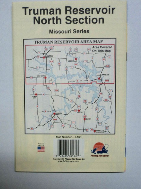 Fishing Hot Spots L163 Truman Reservoir North Section Missouri Detailed ...