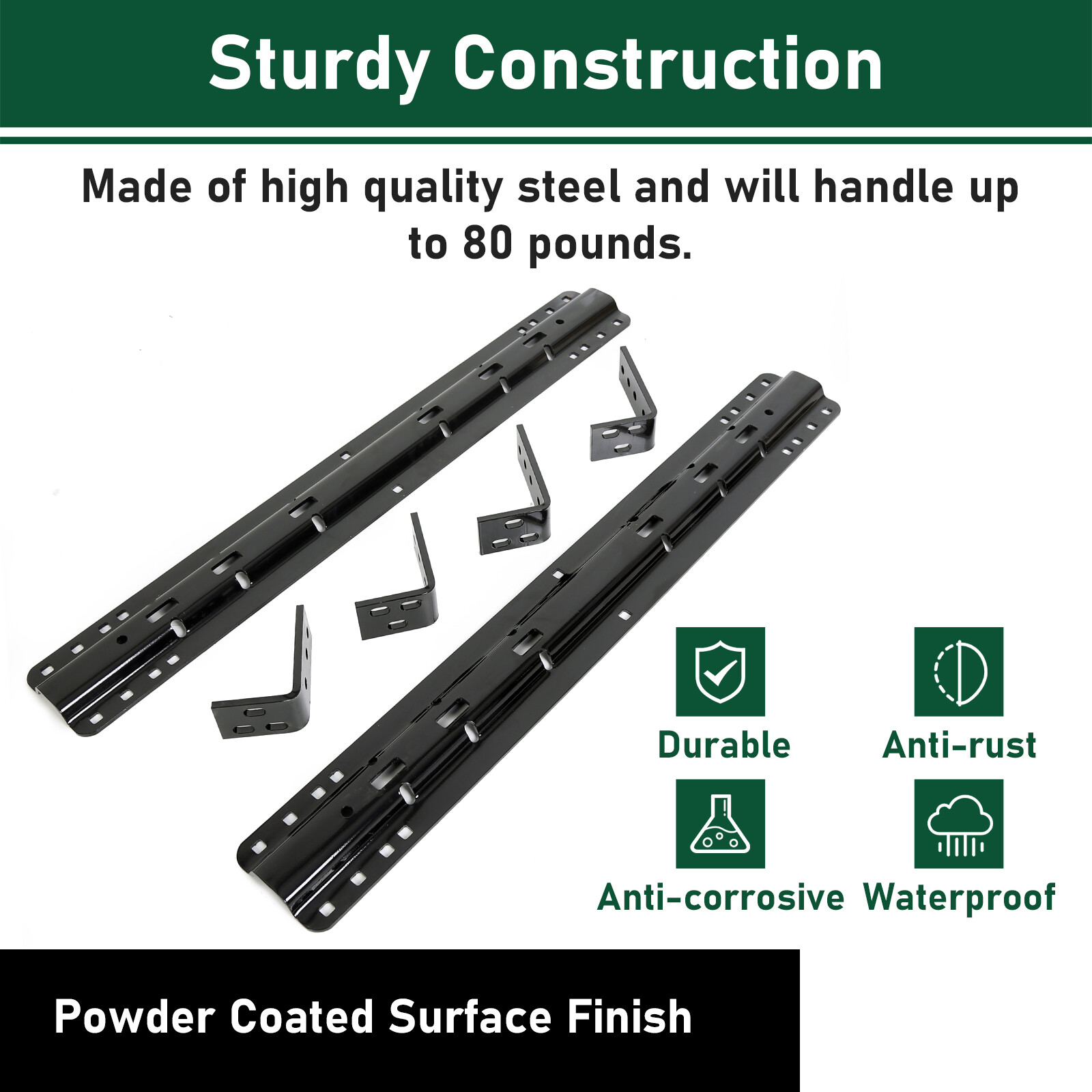 5th Fifth Wheel Mounting Rail Kit Trailer Hitch Mount Steel For ...