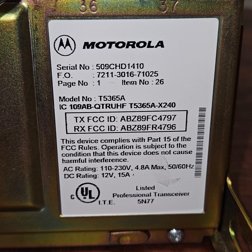 AS IS Lot of 9 Motorola Quantar T5365A Repeater Base Station !! NO GUARANTEE | eBay