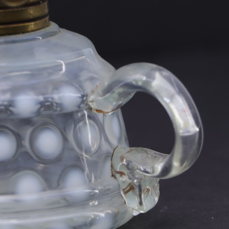 Antique Miniature Glass Oil Lamp Abco Nutmeg Burner | eBay