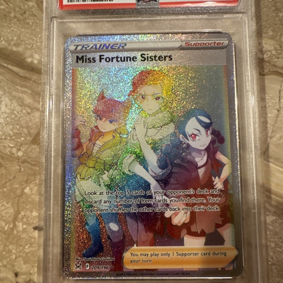PSA 10 Pokémon Full Art Miss Fortune Sisters Lost Origin #209 SWSH Card ...