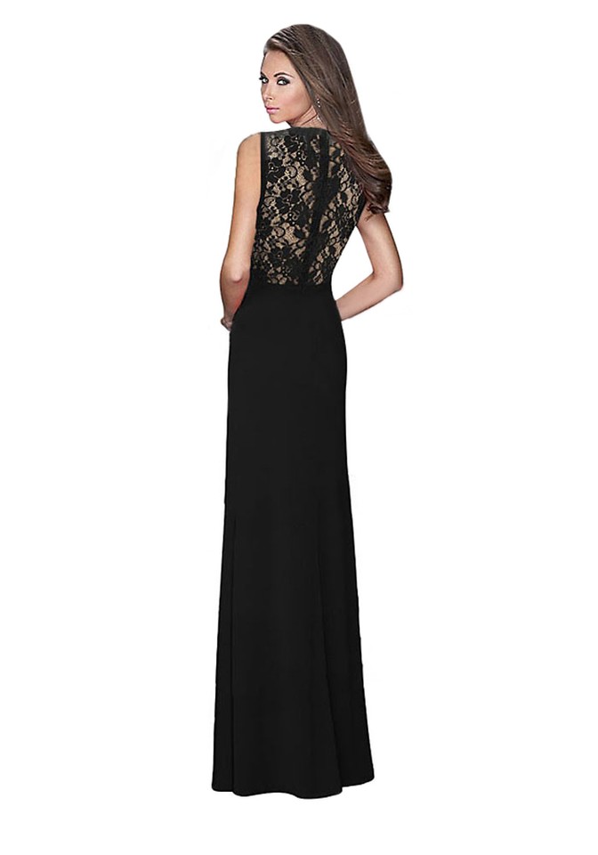Black Long Split Prom Patchwork Party Maxi Evening Dress | eBay