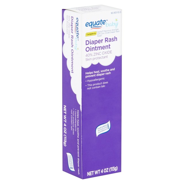 EQUATE Baby Diaper Rash Ointment 4 Oz - Generic Desitin 40 Zinc Oxide ...
