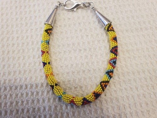 Hand made native style beaded bracelet gourd stitch Miyuki beads larger ...