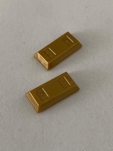 LEGO parts 99563 (2pcs) Minifigure, Utensil Ingot Bar Gold | eBay