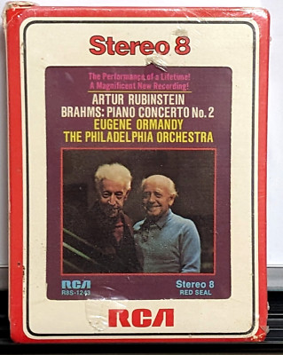 RUBINSTEIN ORMANDY - Brahms Concerto No. 2 - 8-Track Cartridge Tape ...