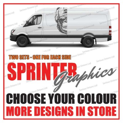 Mercedes Sprinter graphics sticker gorilla Camper Van SWB LWB Decals ...