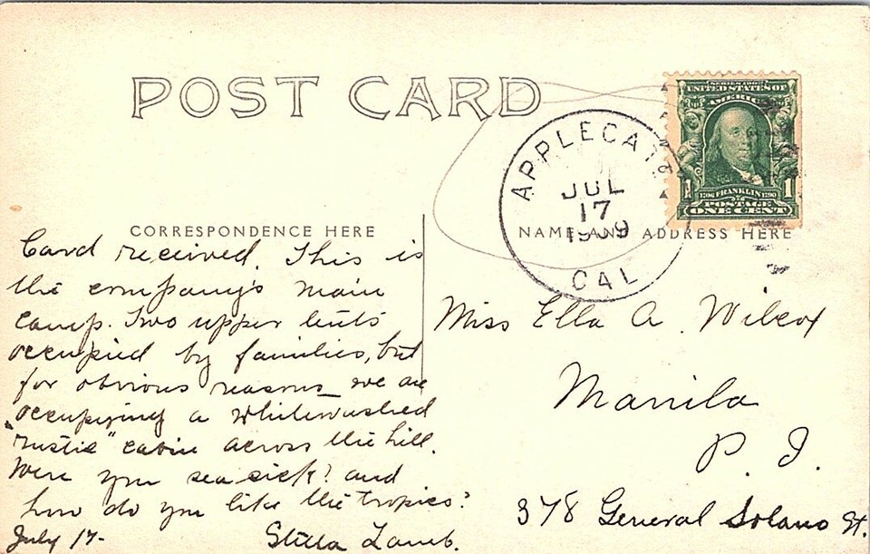 RPPC Applegate California Panoramic View Camp & Ranch 1909 Placer ...