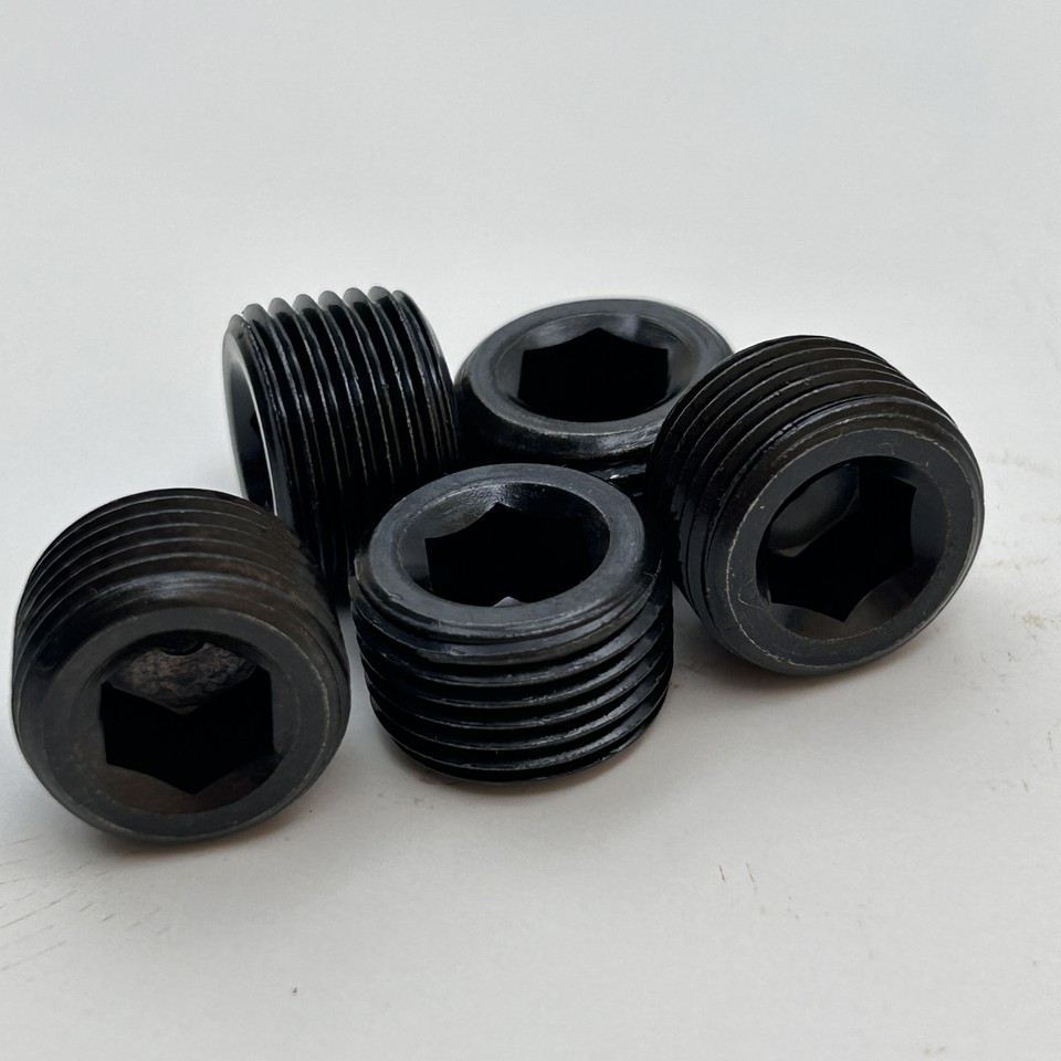 10each NPT 1/4" inch Pipe plugs Thread Allen Socket Steel block off USA ...