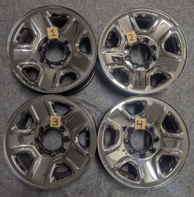 (4) 18" DODGE RAM 2500 3500 FACTORY OEM CHROME CLAD STEEL WHEELS 18x8 ...