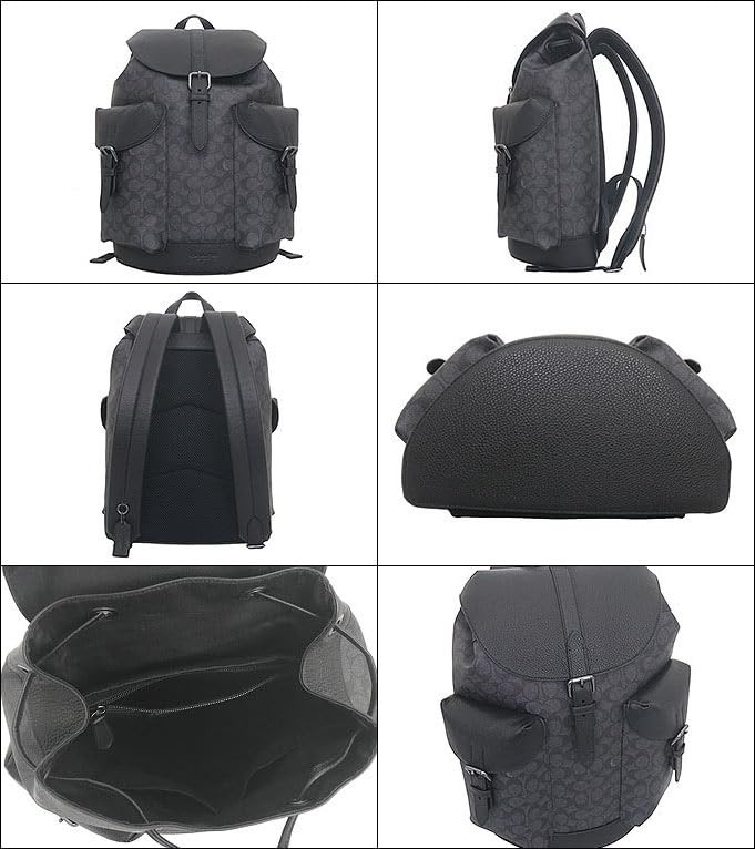 Coach Backpack FCW211 CW211 Charcoal and Black Warner Signature Coated ...
