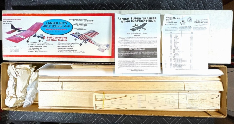 LANIER - SUPPER TRAINER ST-40 RC .40 Size RC Trainer Airplane Kit | eBay