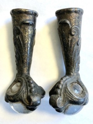 Antique Cast Iron and Glass Ball Claw Foot Furniture Leg Cover | eBay