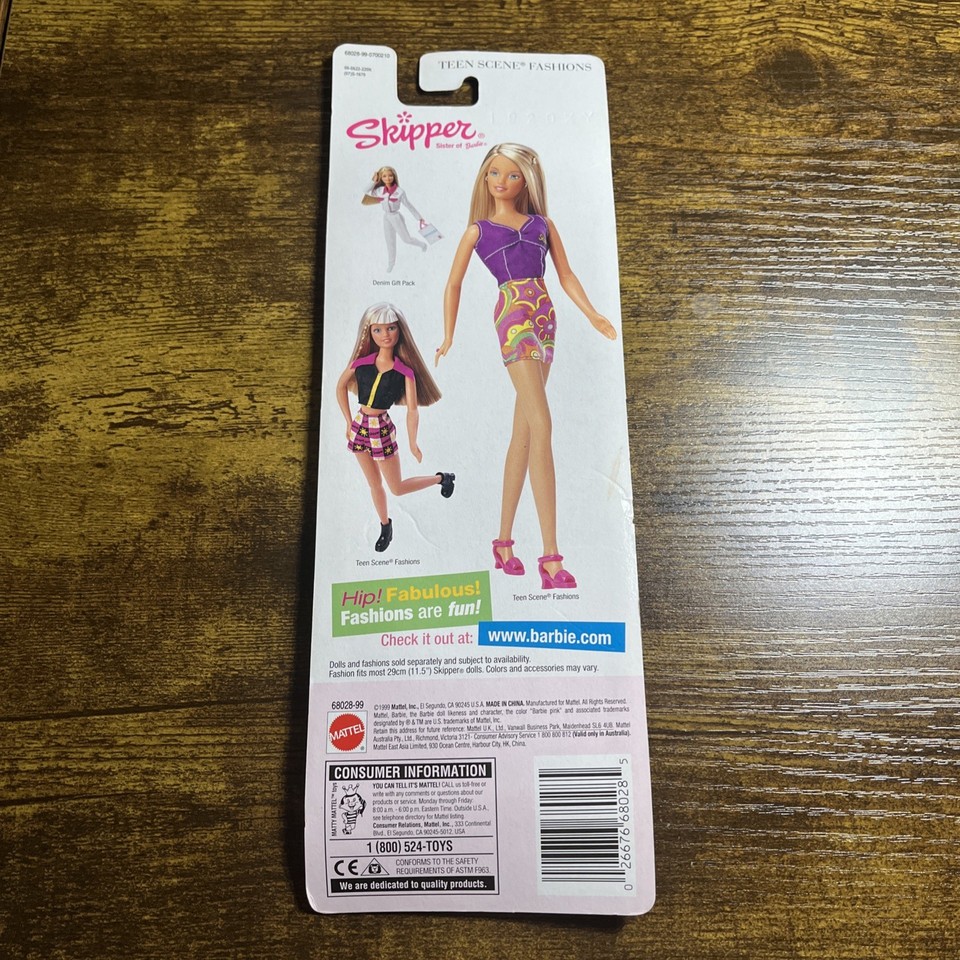 Vintage Mattel 1999 Barbie Skipper Teen Scene Fashions Red Yellow ...