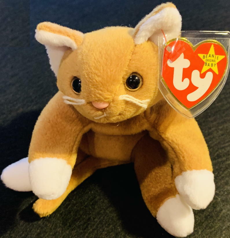 TY Beanie Baby NIP the Gold CAT White Paws 3-6-1996 MWMT Bean Bag Style ...