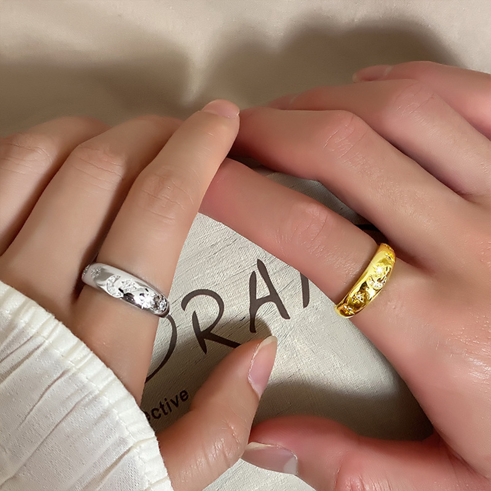 Finger Ring Opening Design Decoration Bride Engagement Jewelry Band ...